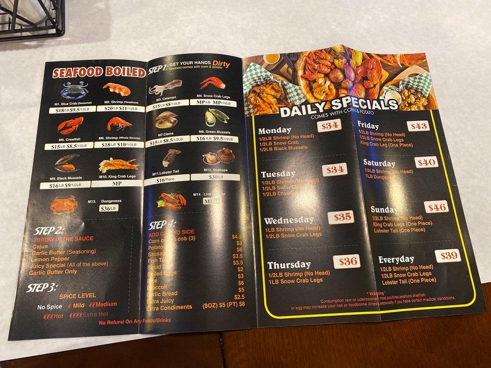Menu at Alaska Crab pub & bar, Moreno Valley