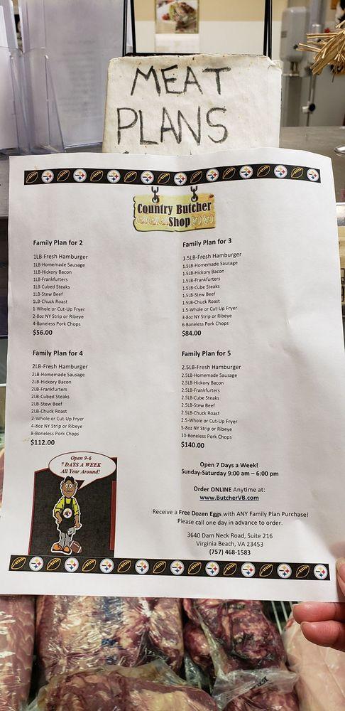 Menu at Country Butcher Shop & Deli, Virginia Beach