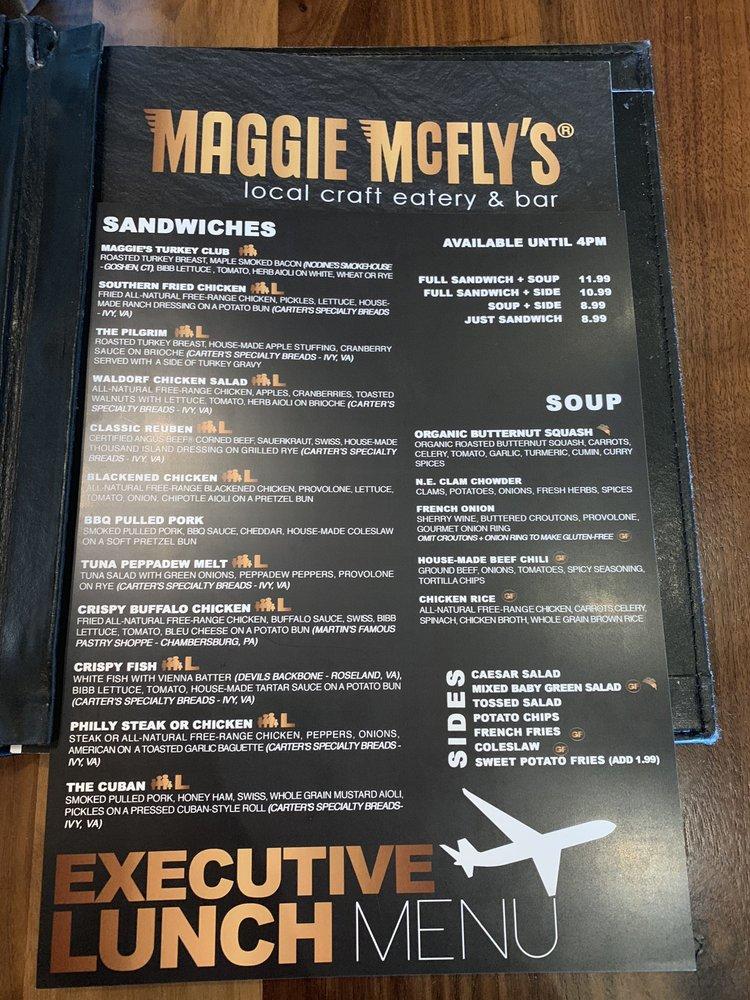 Menu at Maggie McFly's l Virginia Beach restaurant, Virginia Beach