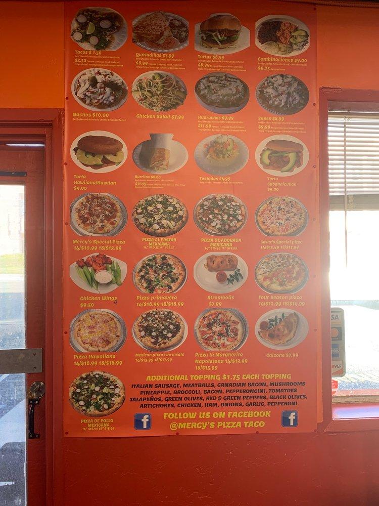Carta de pizzería Mercy’s Pizza Taco, Pasco