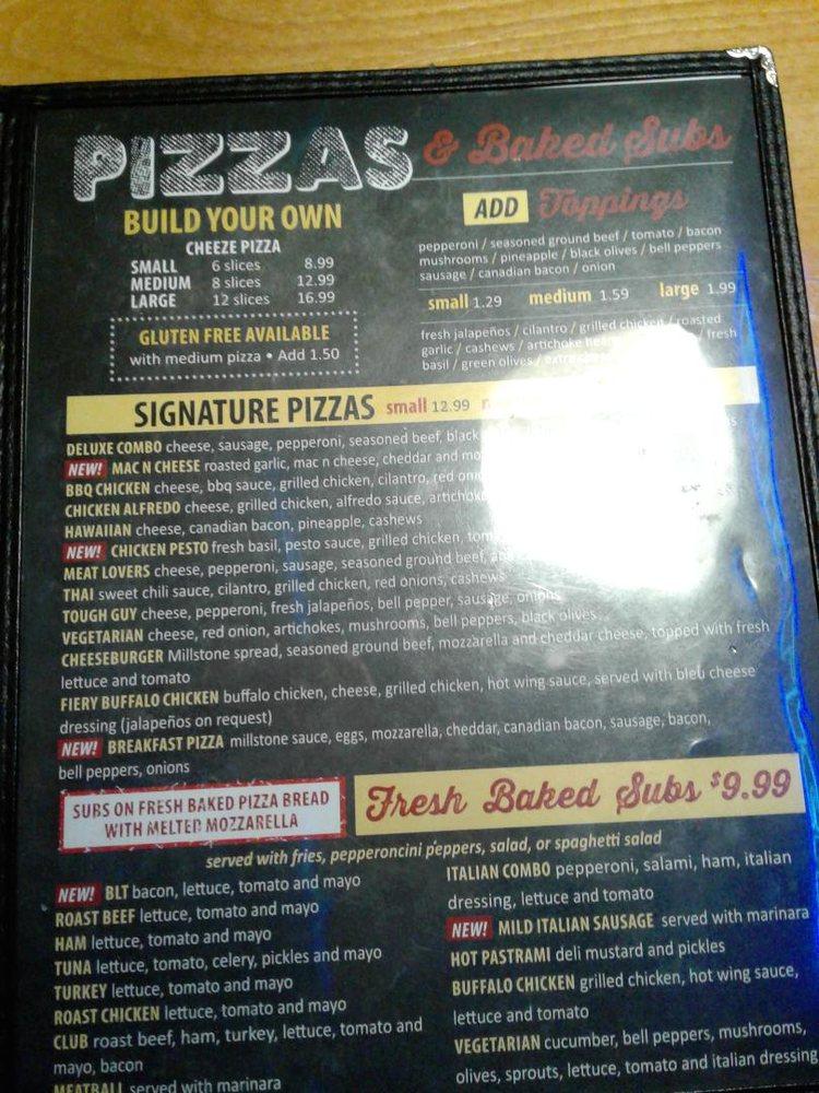 Menu at Millstone Pizza Powell pub & bar, Powell