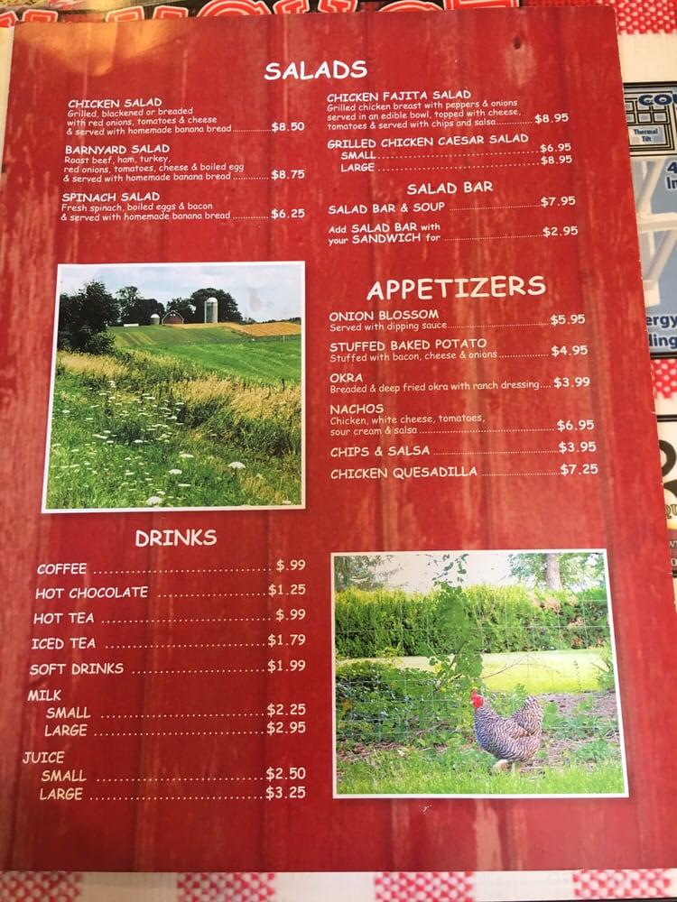 Menu at Red Barn Cafe, Mount Vernon, 107 W Mt Vernon Blvd