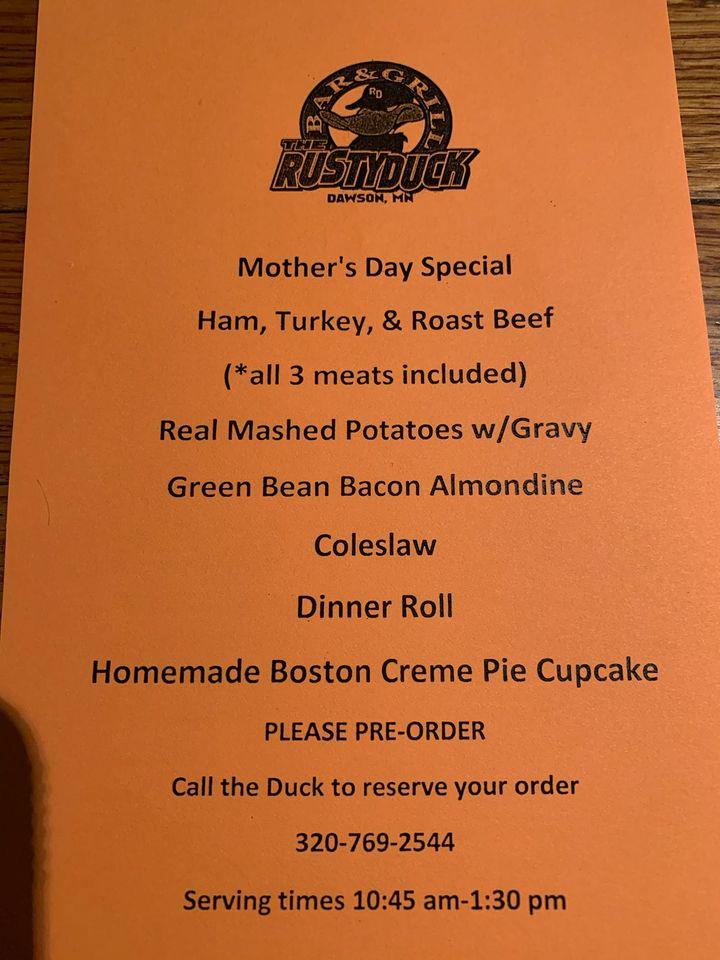 Menu at Rusty Duck Bar & Grill, Dawson