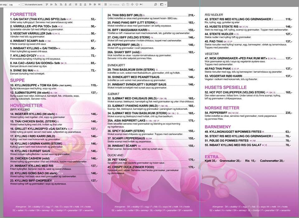Menu at Orkide Restaurant, Askim