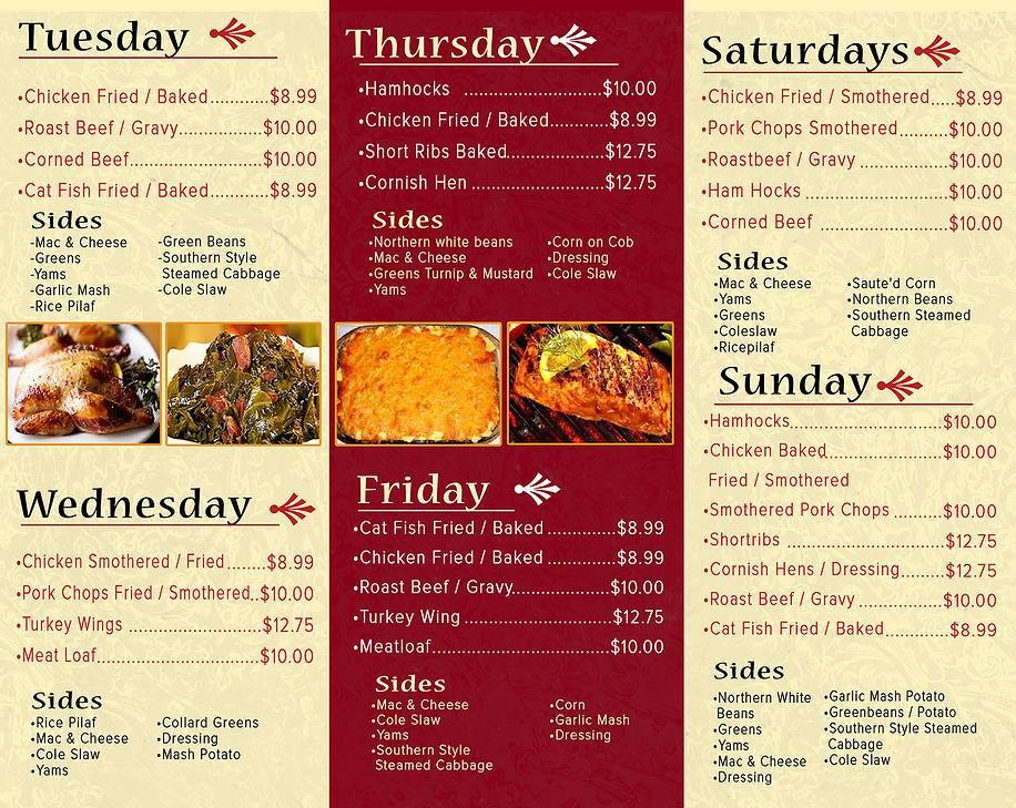 Menu at Who Dat Soul Food Restaurant & Catering, Chicago