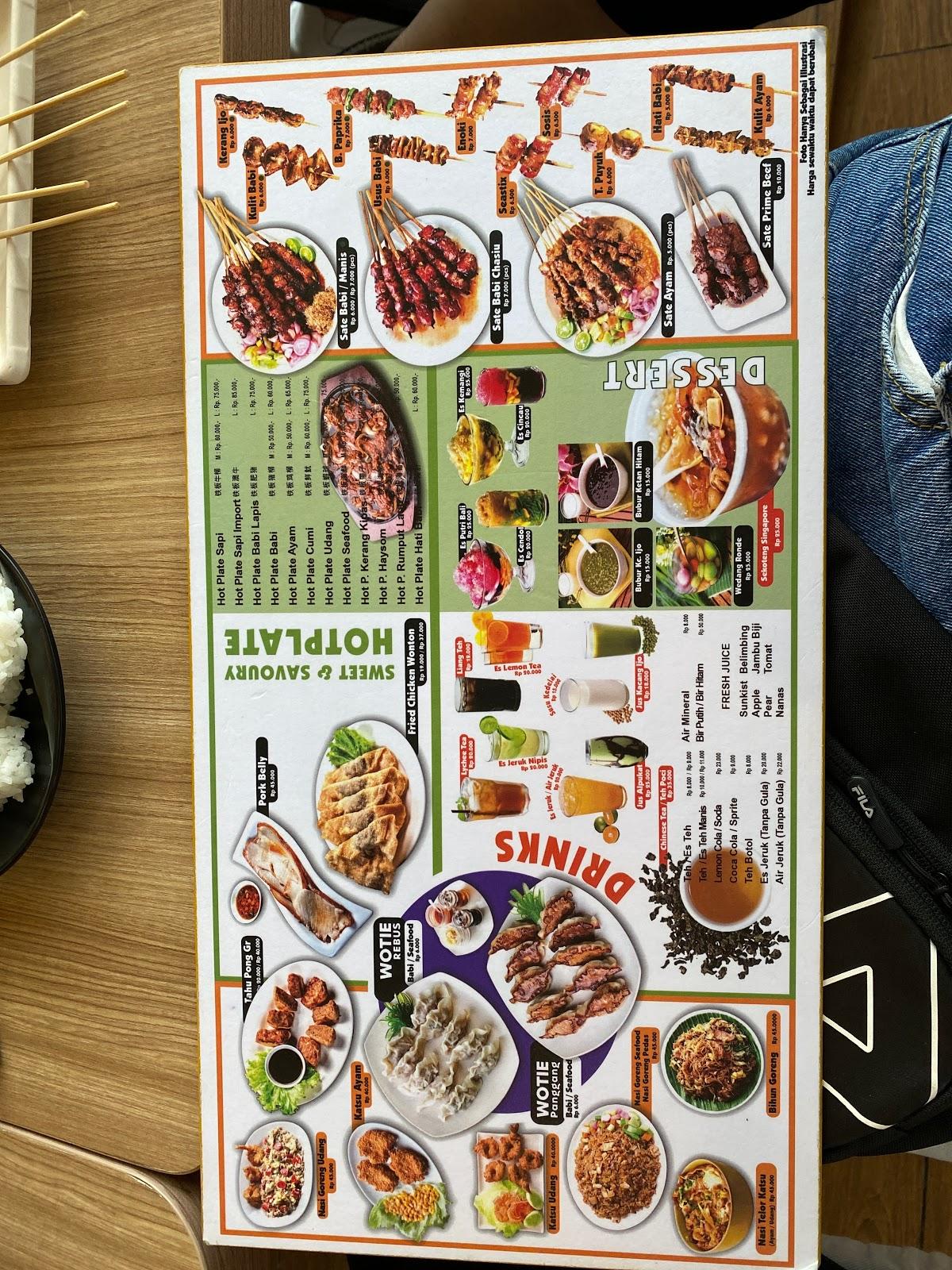 Menu at Hay Thien Alam Sutera restaurant, South Tangerang
