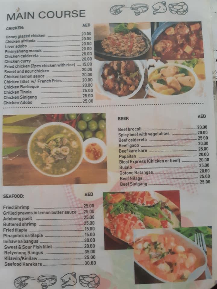 Menu at (KMP)Kevin Mercado Philippine Restaurant, Ras Al-Khaimah