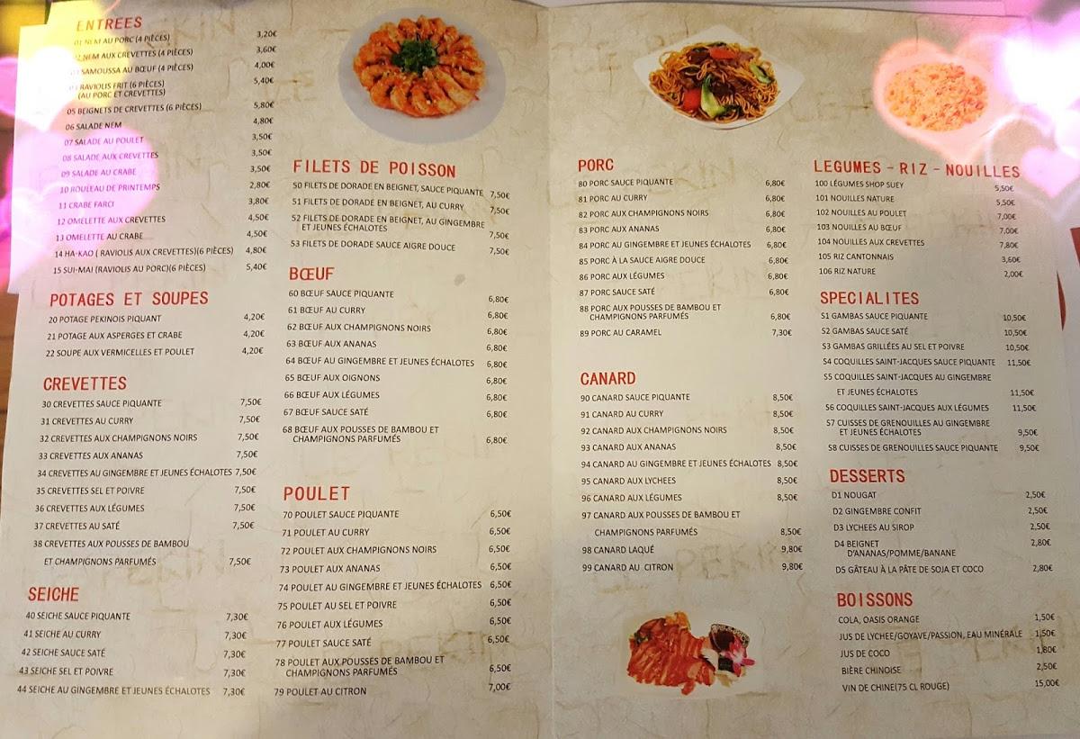 Menu au Le Pékin restaurant, Albi, 30 Av. Maréchal Foch