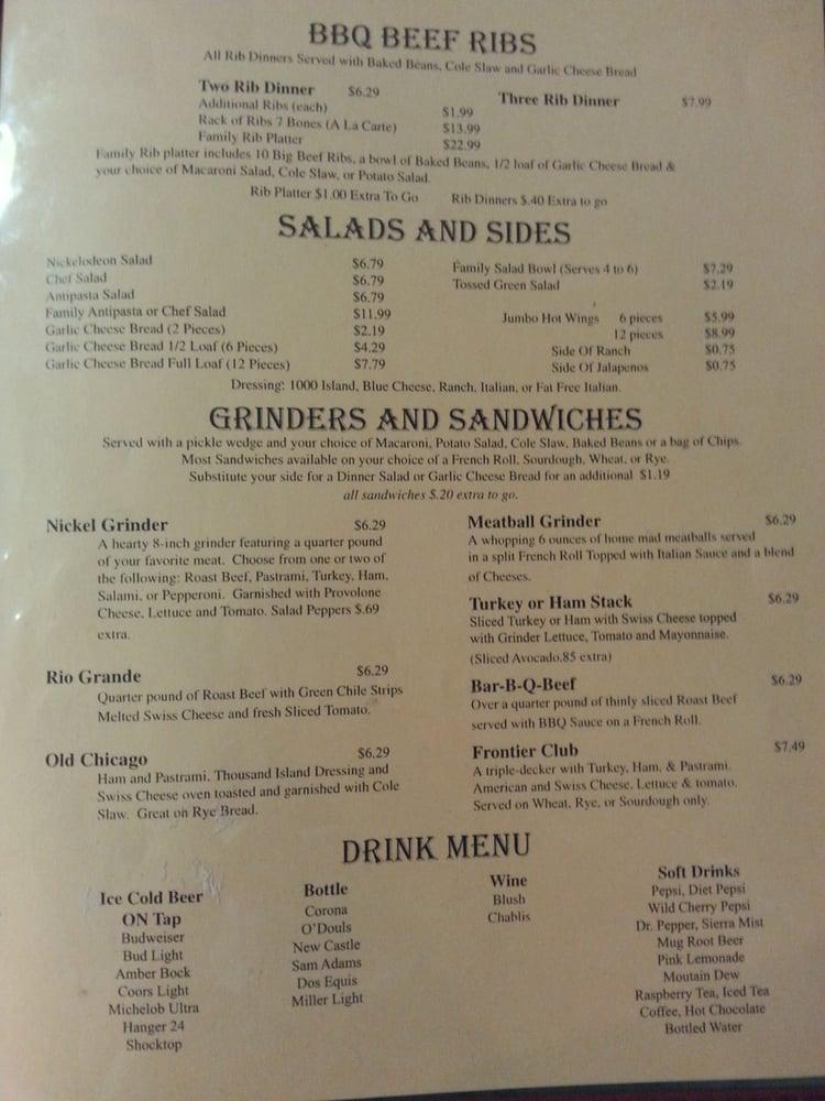 Menu at Nickelodeon Pizza pizzeria, Colton, E Washington St