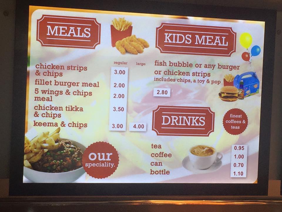 Menu at Royal Fisheries restaurant, Halifax