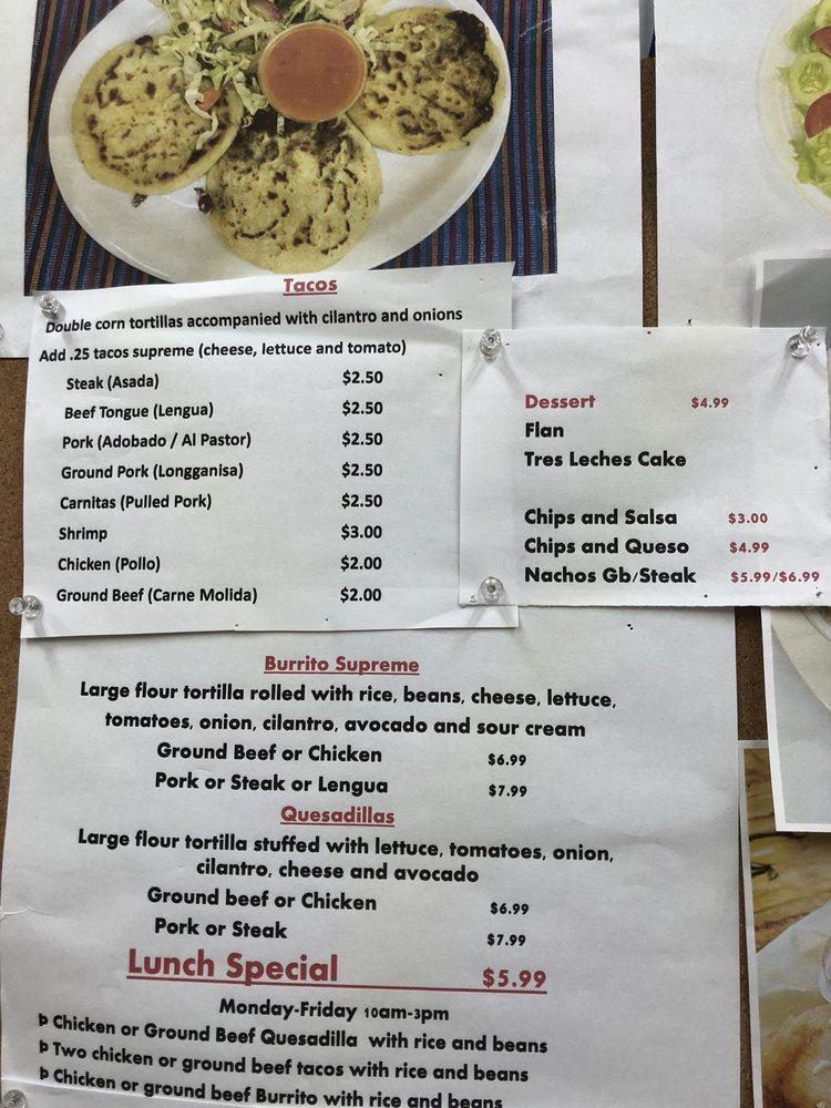 Menu at La Casita Restaurante, Pensacola
