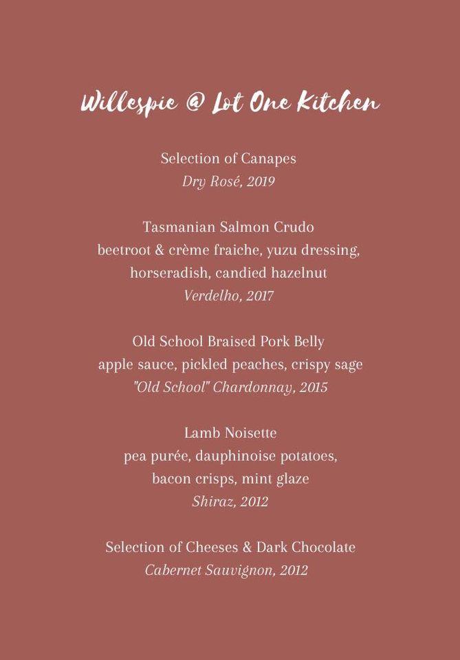 Menu at Lot One Kitchen cafe, Hillarys