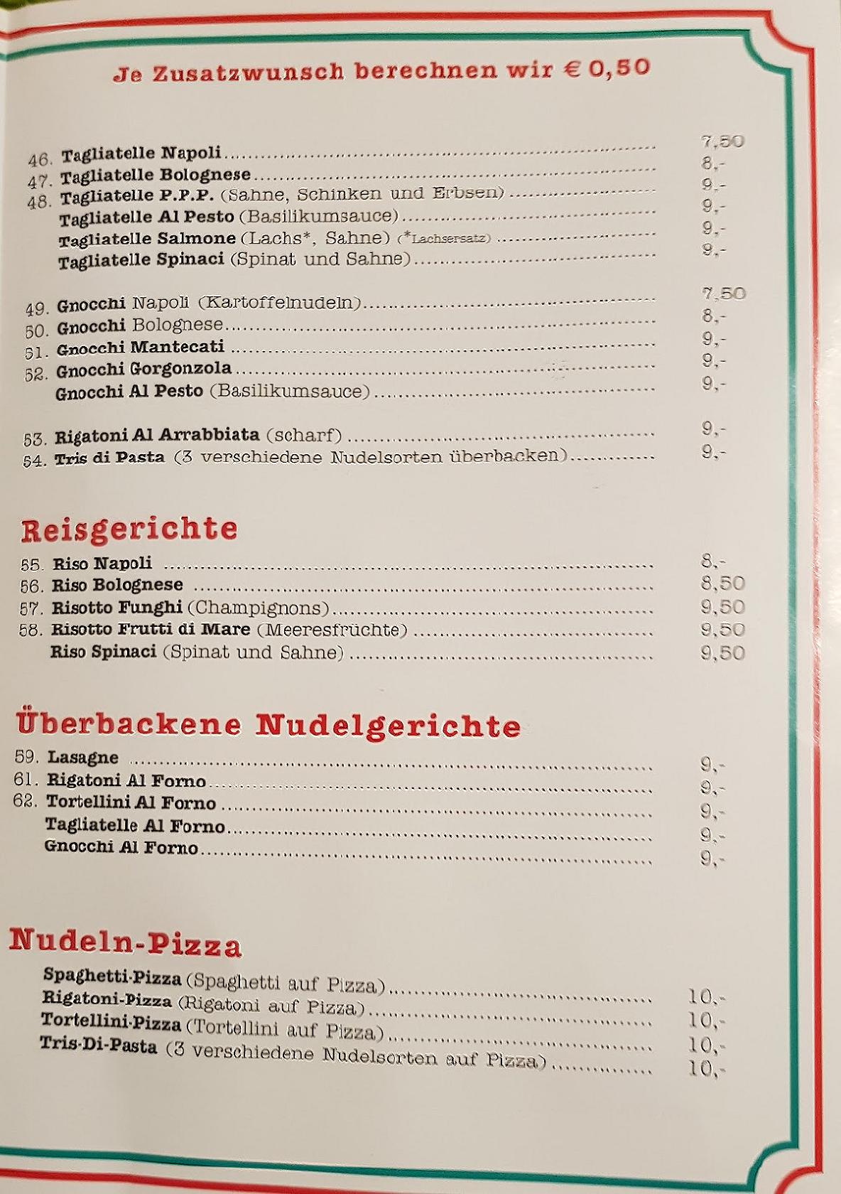 Speisekarte von Pizza Express Da Ugo, Leonberg