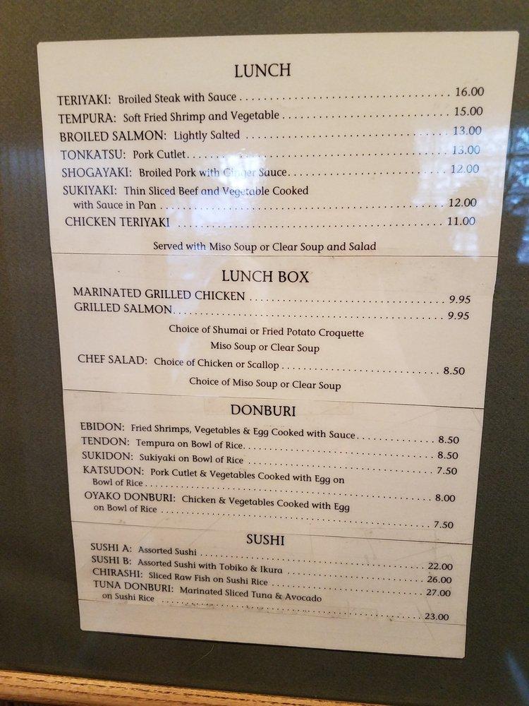 Menu at Sagami Japanese Restaurant, Collingswood