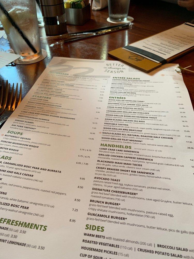 Menu at Seasons 52 pub & bar, Boca Raton