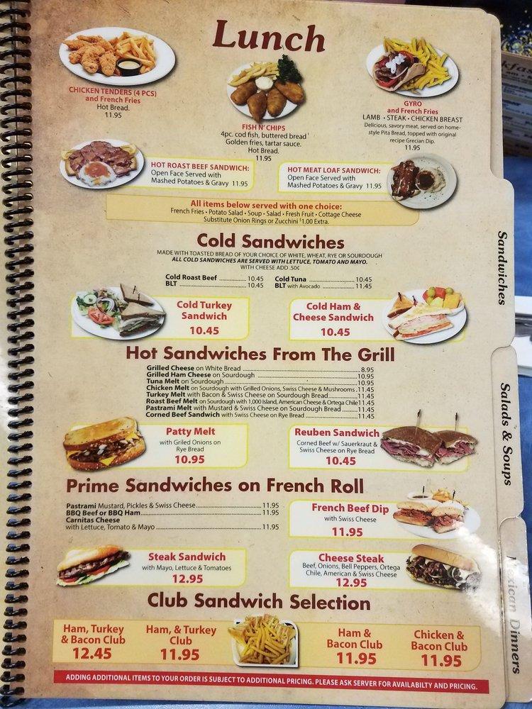 Menu at Brandon's Diner restaurant, Ontario, S Vineyard Ave ste a