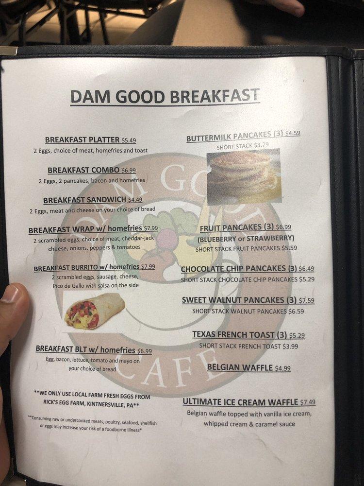 Menu at Dam Good Cafe, Dublin, 161 N Main St