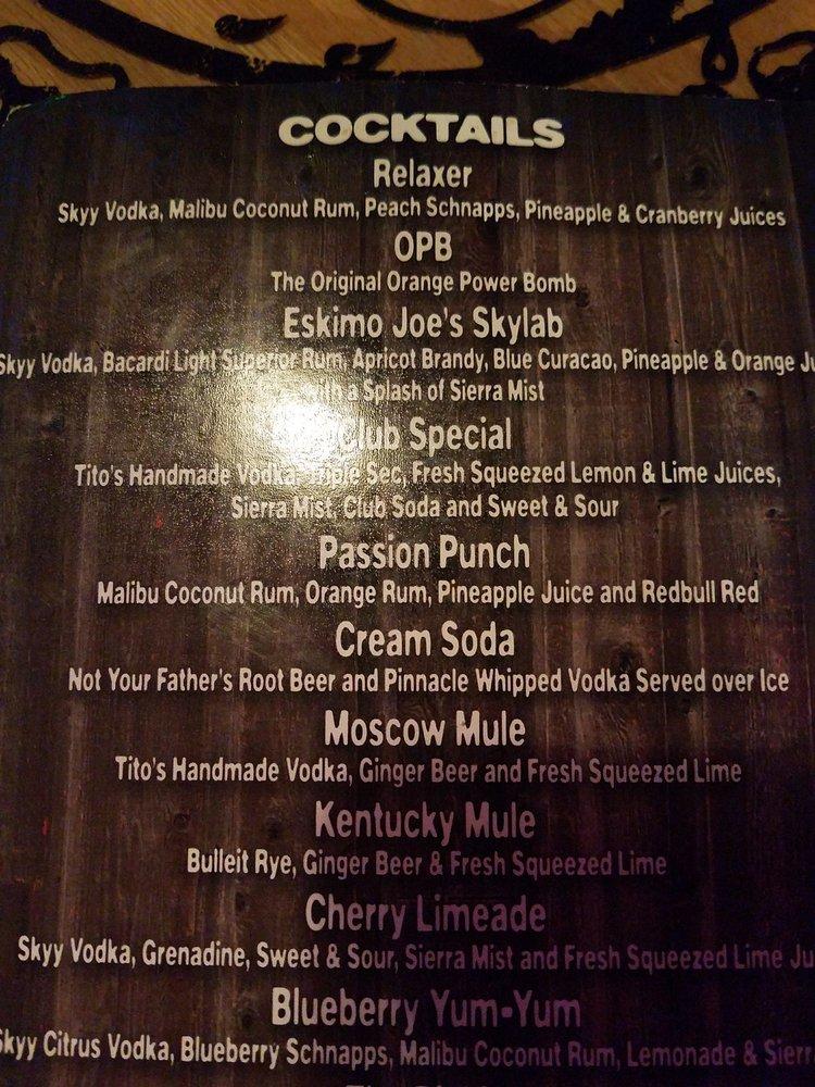 Menu at Eskimo Joe's pub & bar, Stillwater, 501 W Elm Ave