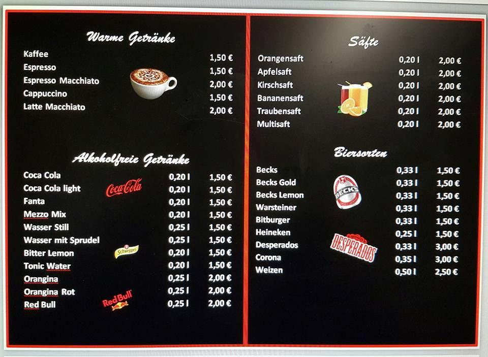 Menu at Happy Bar, Offenbach