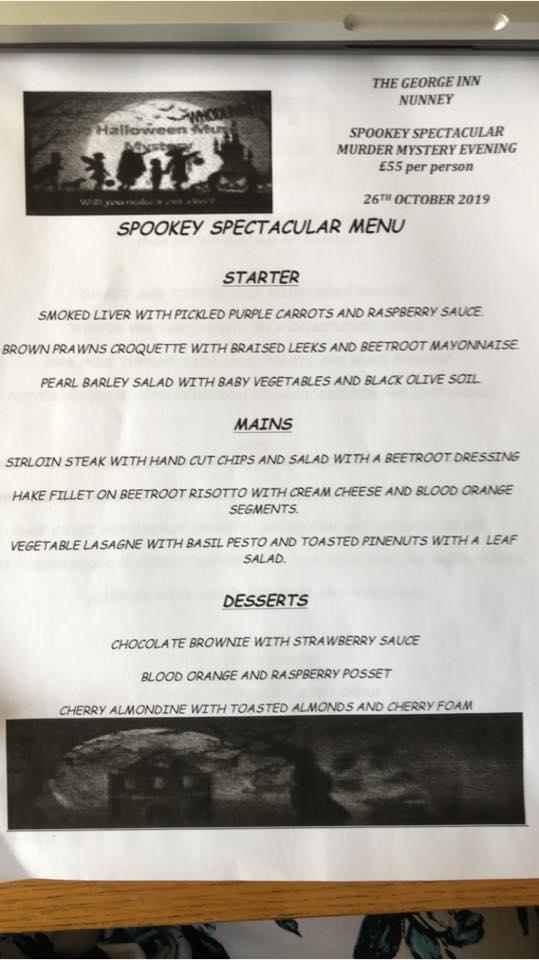 Menu at The George pub & bar, Nunney