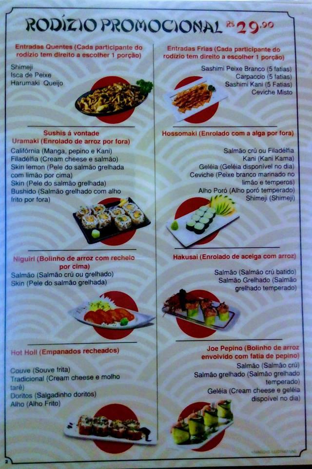 Menu at Bushidô Sushi Dojo restaurant, Franca