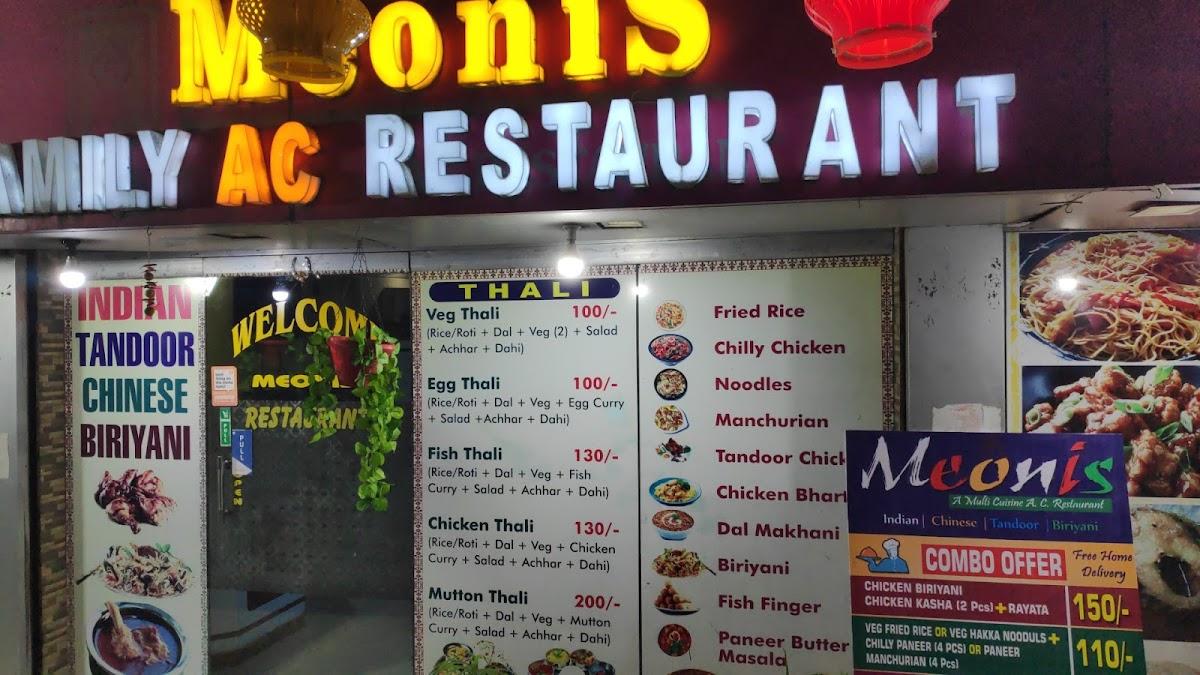Menu at Meonis, Kolkata