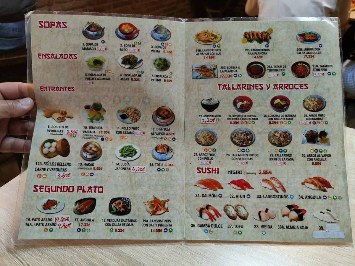 Carta de Restaurante Japones Vinissimo, Logroño