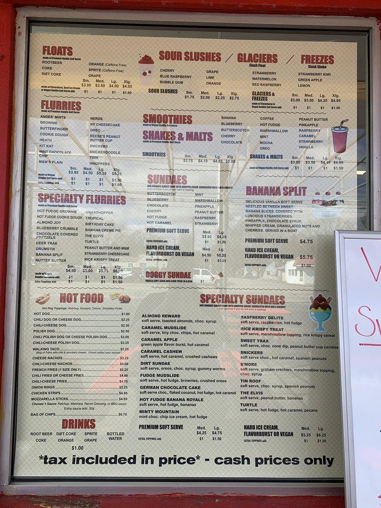 Menu at Sweet Rewards, Cutlerville