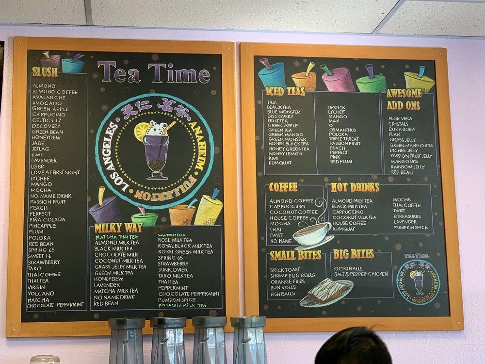 Menu at Ten Ren cafe, Anaheim