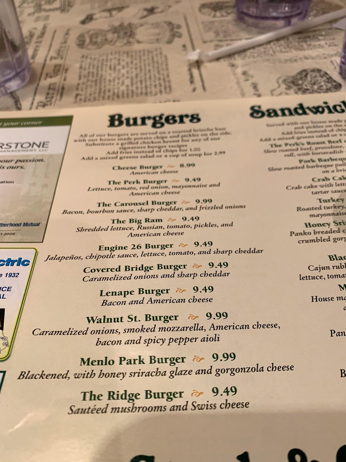 Menu at The Perk restaurant, Perkasie, 501 E Walnut St