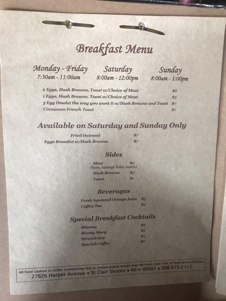 Menu at Butter Run Saloon pub & bar, Saint Clair Shores