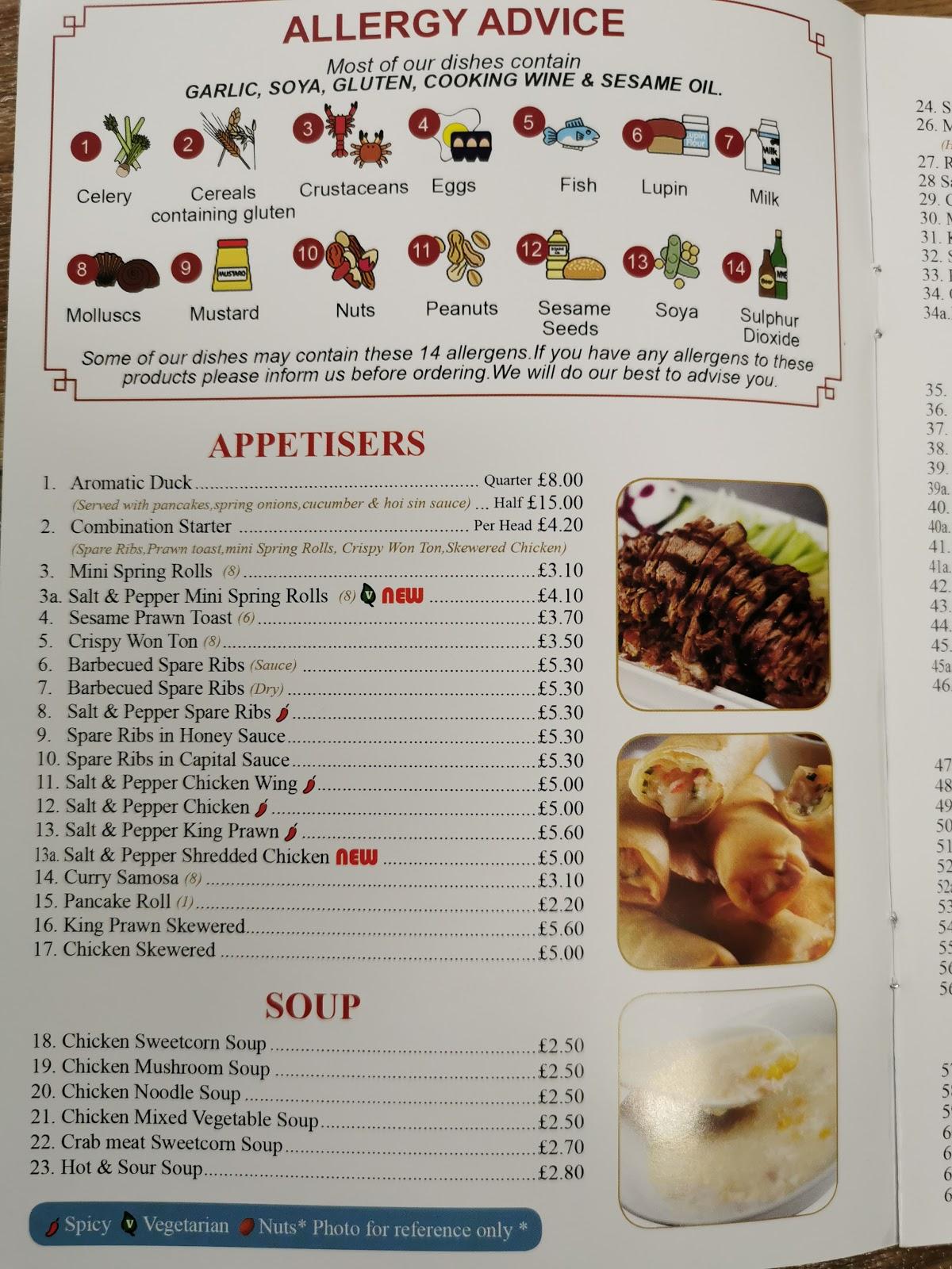Menu at Hong Kong Delights restaurant, Doncaster