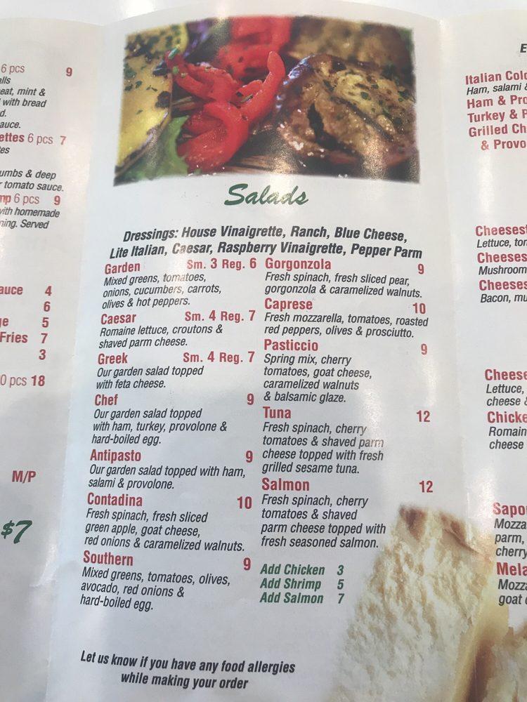 Menu at Pasticcio Fresh Italian kitchen pizzeria, Annapolis