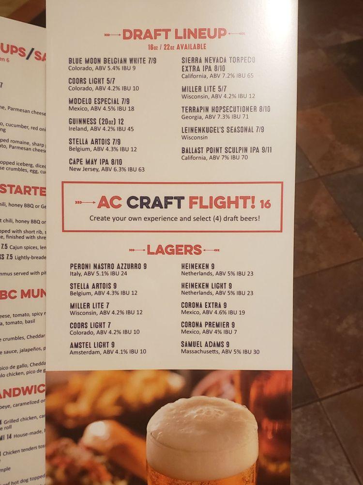 Carta del restaurante AC Burger Co., Atlantic City