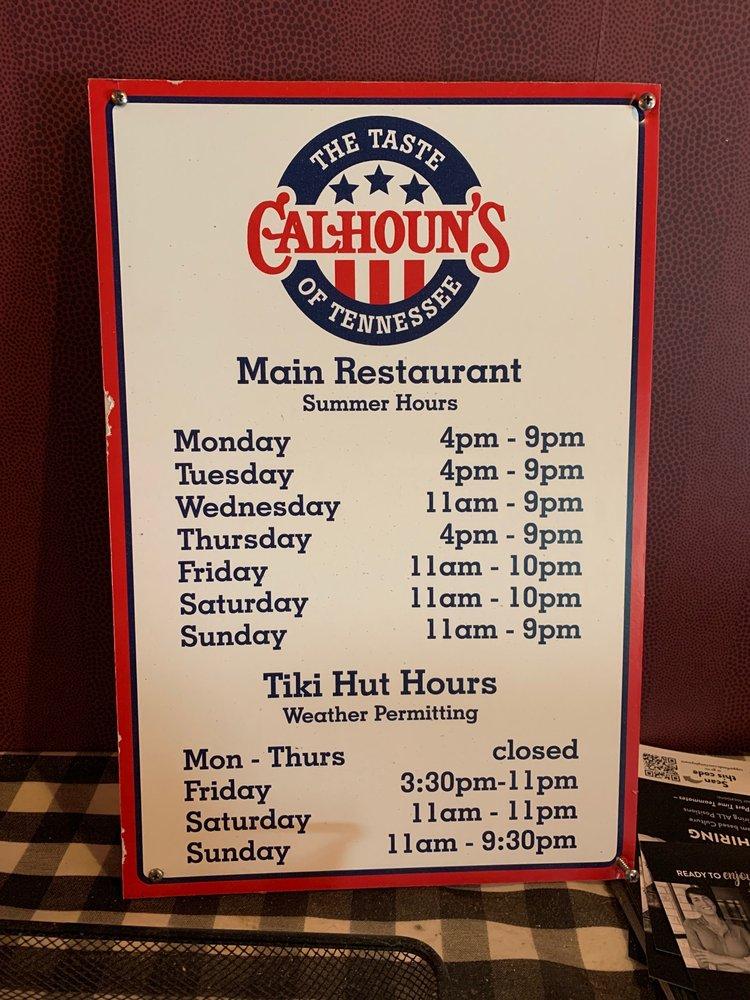 Menu at Calhoun's BBQ, Lenoir City