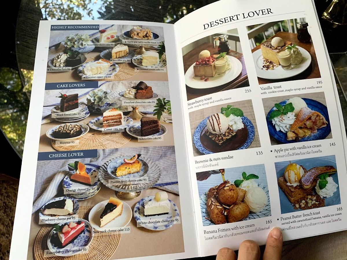 Menu at Fern Forest Cafe, Chiang Mai