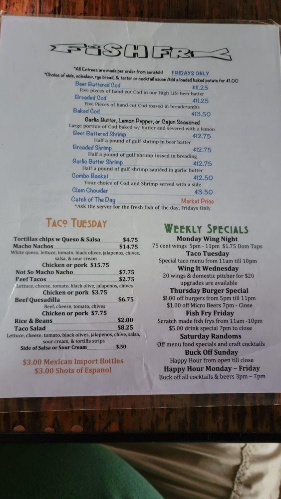 Menu at Spitfires on State pub & bar, Milwaukee