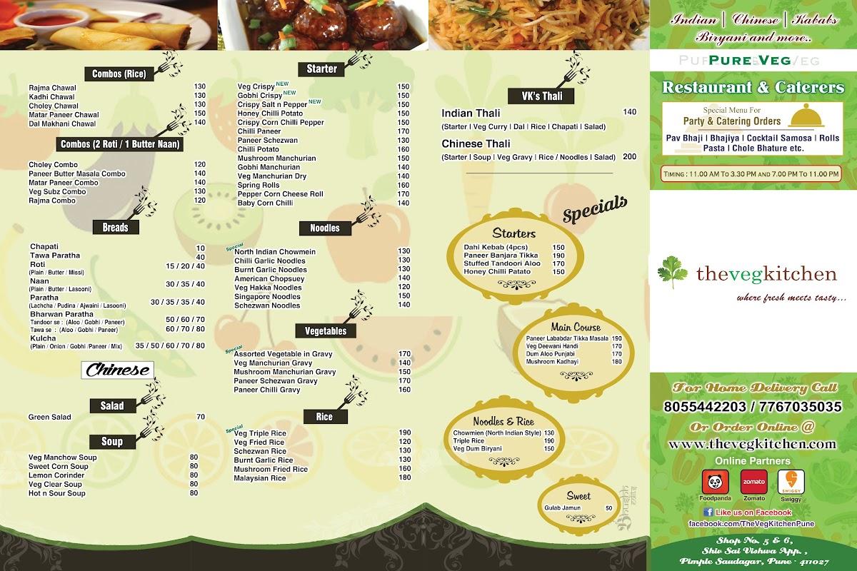 Menu at The Veg Kitchen, Pune, Sai highness appartment
