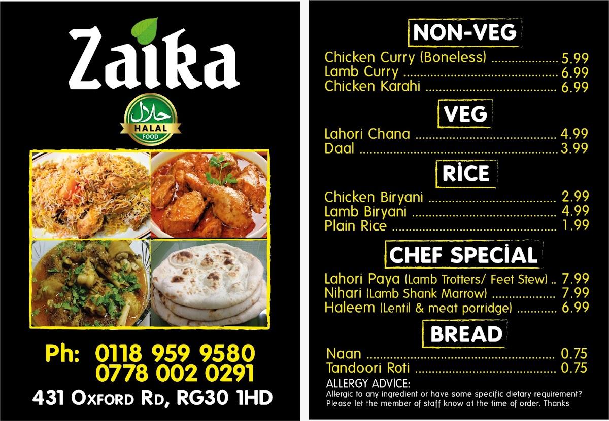 Menu at ZAIKA The Doner kebab, Burger, curries & paan shop restaurant ...