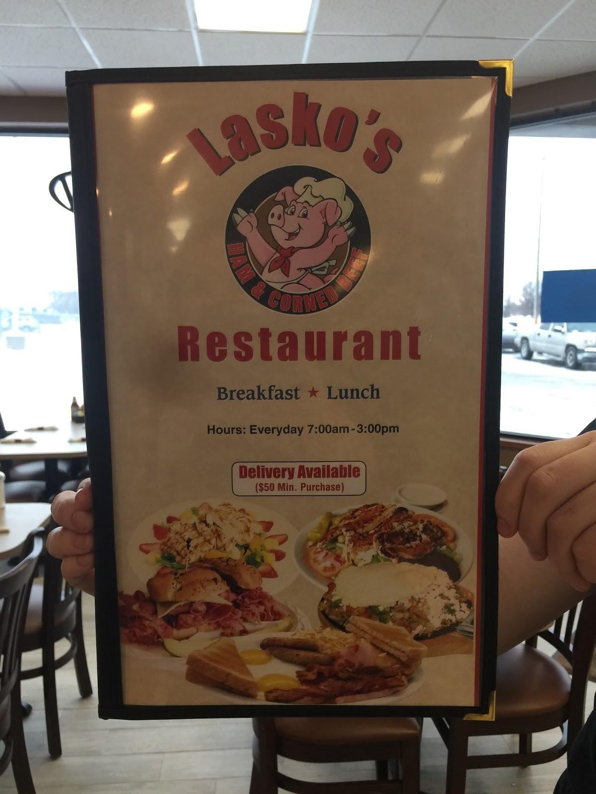 Menu at Lasko’s Restaurant, Bay City