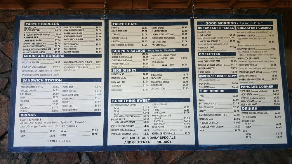 Menu at Tastee Treet restaurant, Prineville