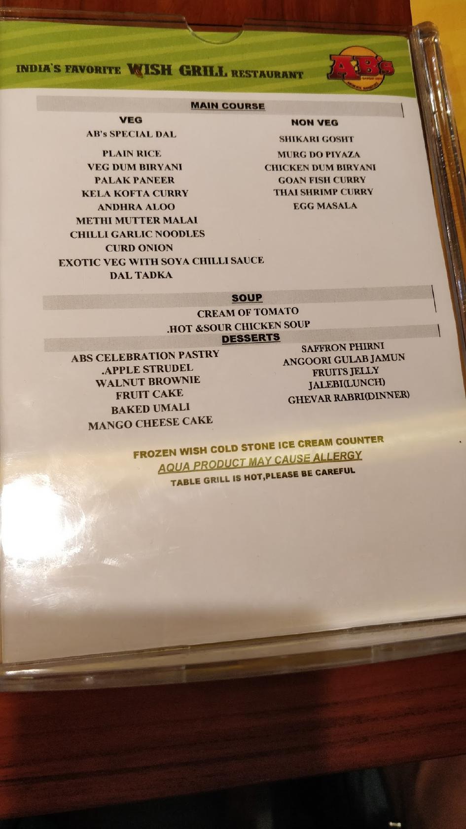 Menu at AB's - Absolute Barbecues Yeshwanthpur, Bangalore, Bengaluru ...