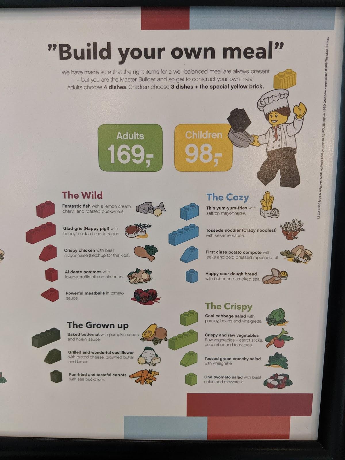 Menu at Mini Chef restaurant, Billund