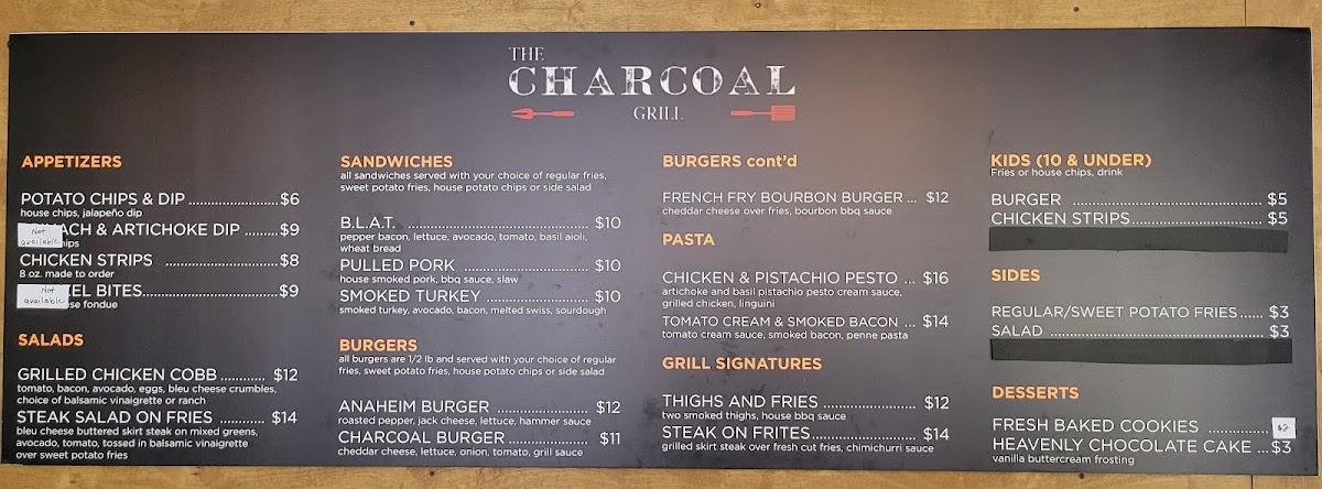 Menu at The Charcoal Grill BBQ, Logan, 48 Federal Ave