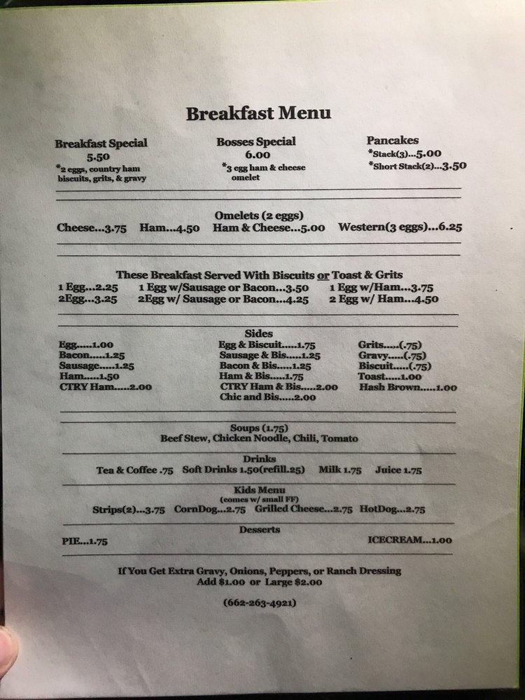 Menu at Trace-Way Restaurant, Mathiston, US-82