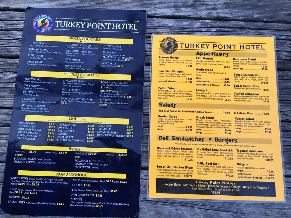 Menu at Turkey Point Hotel pub & bar, Turkey Point