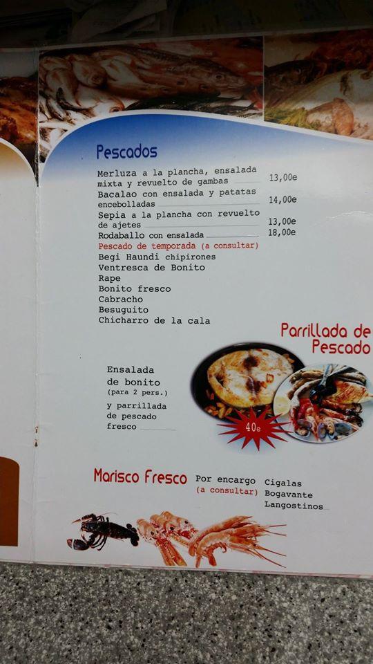 Carta del restaurante AKELARRE TABERNA, Bermeo