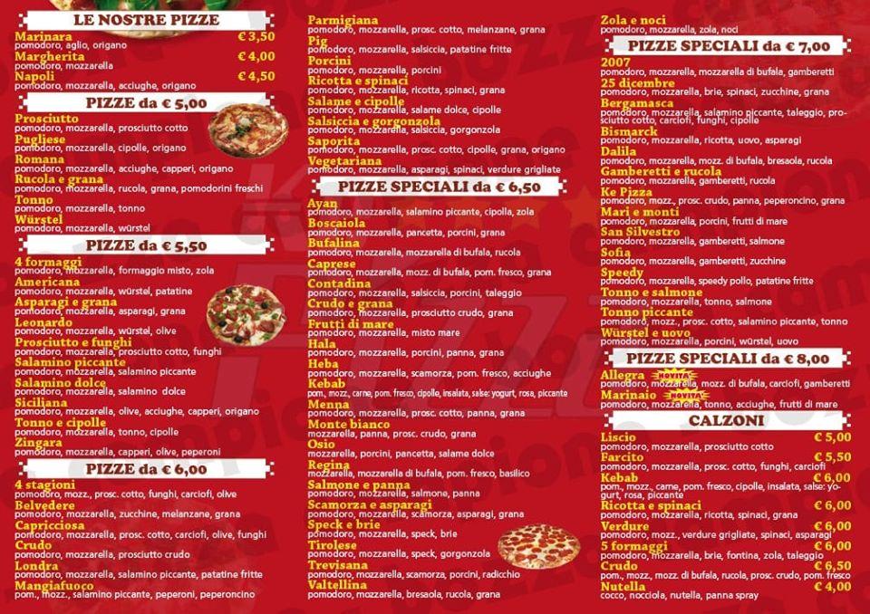 Menu at Ke Pizza Di Usman Javaid pizzeria, Osio Sopra