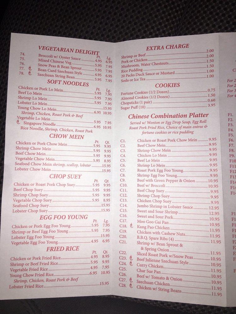 Menu at Little China Restaurant, Middle River