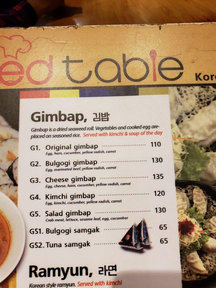 Menu at Red Table - RCBC Plaza restaurant, Makati
